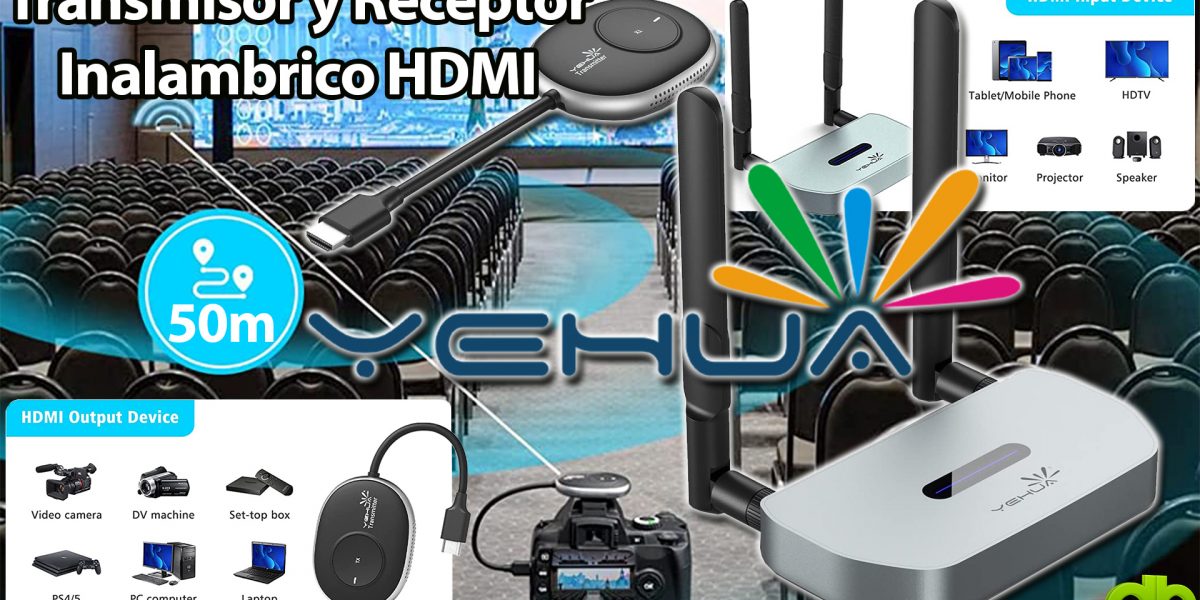 YEHUA Transmisor y Inalambrico HDMI hasta 50M 4K/5G Wireless HDMI ...